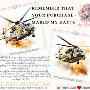 Air Force Helicopter Clipart - Watercolor Helicopter Art - Air Force ...