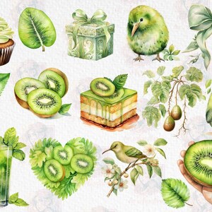Watercolor Kiwi Clip Art - 17 PNG Watercolor Fruits Images Kiwi Art ...