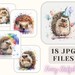 Funny Hedgehog Collection 18 JPG File Happy Hedgehog Illustration ...