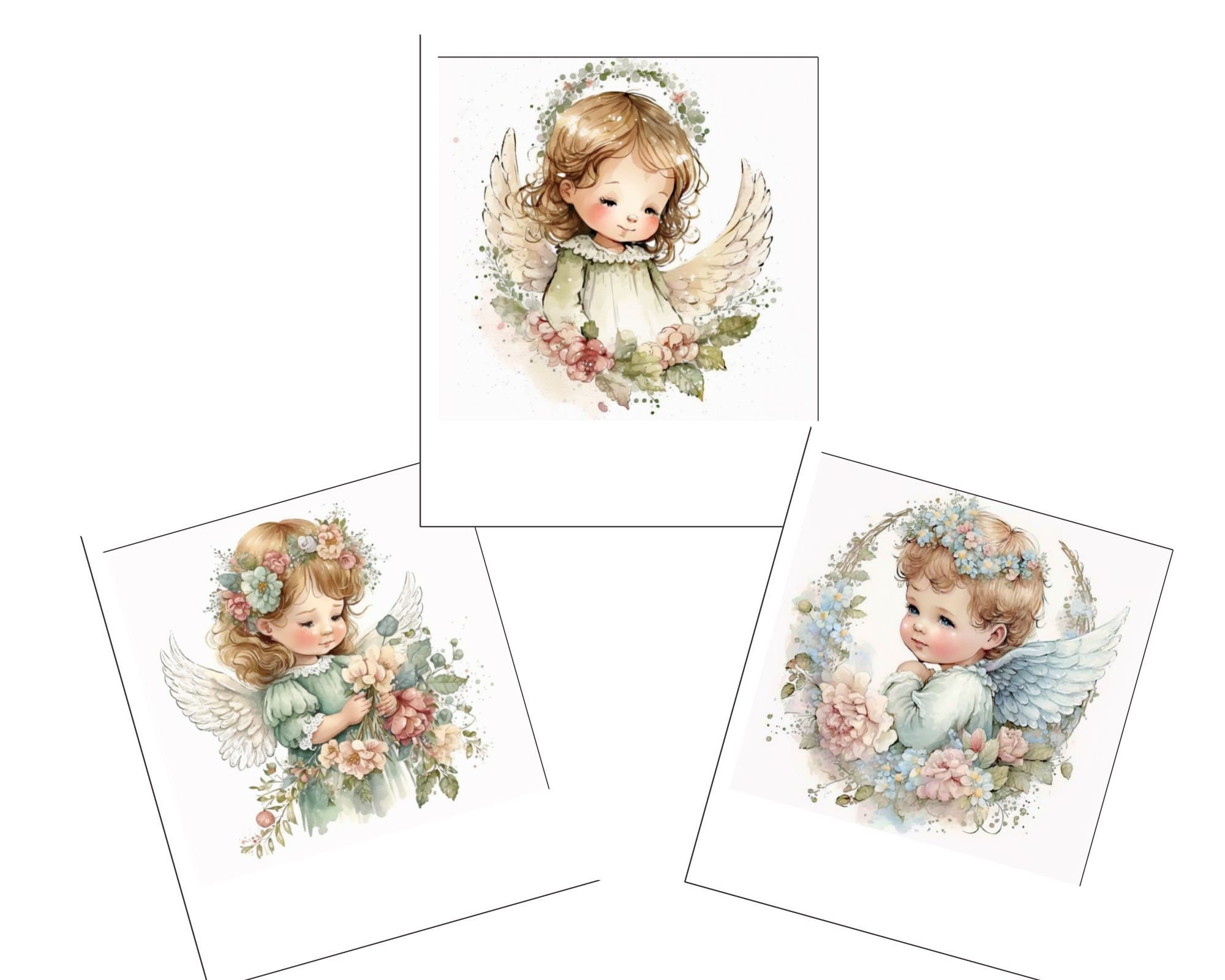 Dziecko anioły clipart 12 plików JPG śliczne anioły ilustracja - Etsy Polska