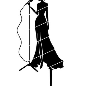 SVG Girl Singer With Microphone Cake Topper Women Cake Topper AI Cake ...