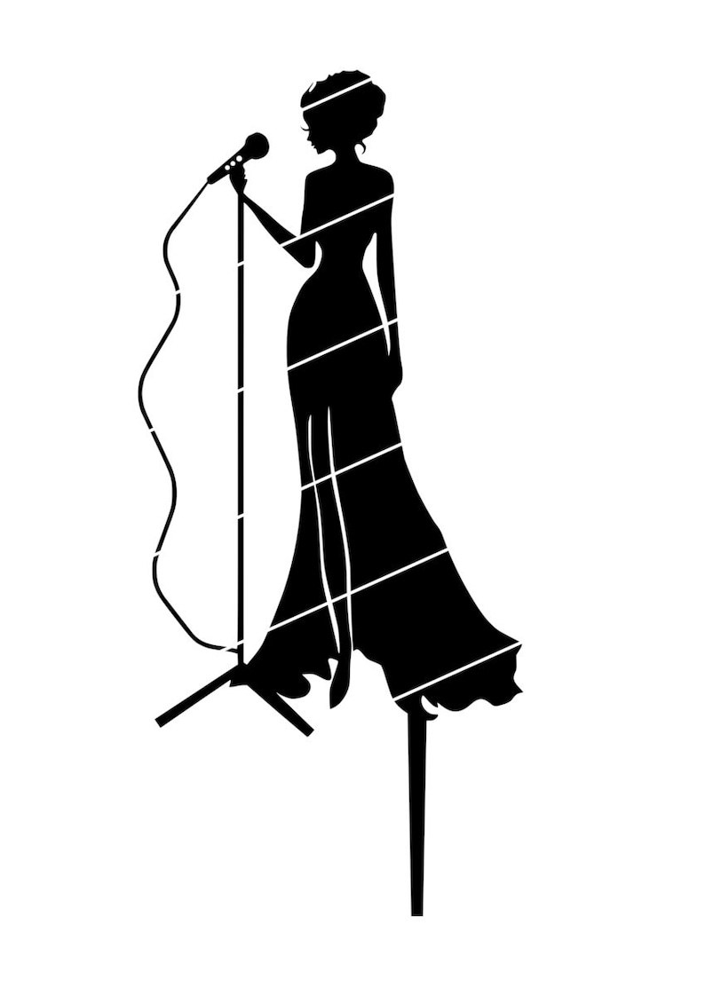 SVG Girl Singer With Microphone Cake Topper Women Cake Topper AI Cake ...