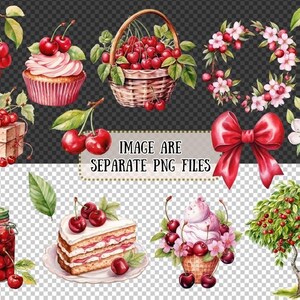 Watercolor Cherry Clip Art 22 PNG Watercolor Fruits Images Cherry Art ...