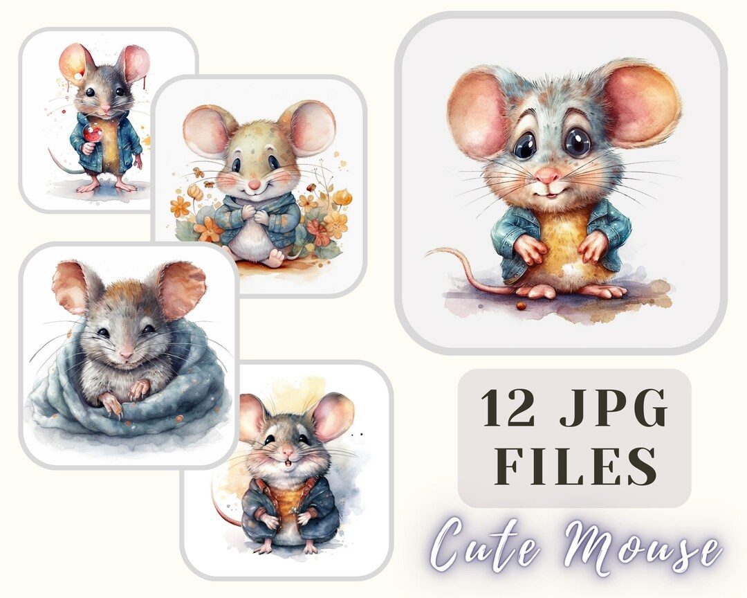 Cute Mouse Collection 12 JPG Funny Mouses Illustration Sweety Mouse ...