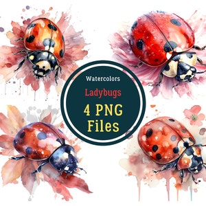 Watercolor Ladybugs PNG Transparent Background Red Ladybug Clipart PNG ...