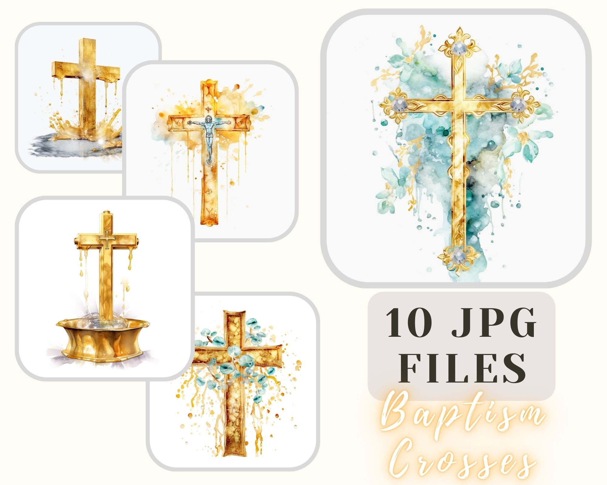Gold Cross Clip Art Baptism