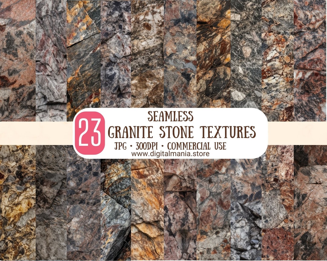 Granite Stone Textures Seamless Digital Paper - Granite Texture Digital ...