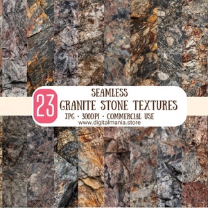 Granite Stone Textures Seamless Digital Paper - Granite Texture Digital ...