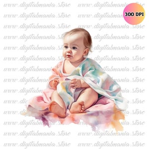Watercolor Baby Childs 4 PNG - Transparent Background - Newborn Baby ...