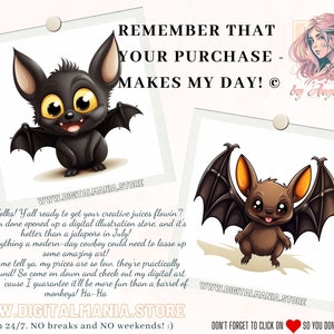 Cartoon Cute Bats Clip Art 12 JPG - Halloween Clip Art Vampire Bats Mix ...