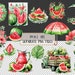 Watercolor Watermelon Clip Art 16 PNG Watercolor Fruit Illustrations ...