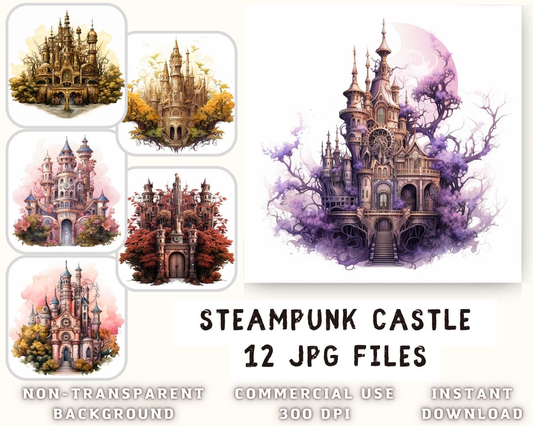 Steampunk Castle Clipart 12 JPG Castle Clip Art Steampunk Clip Art Mix ...