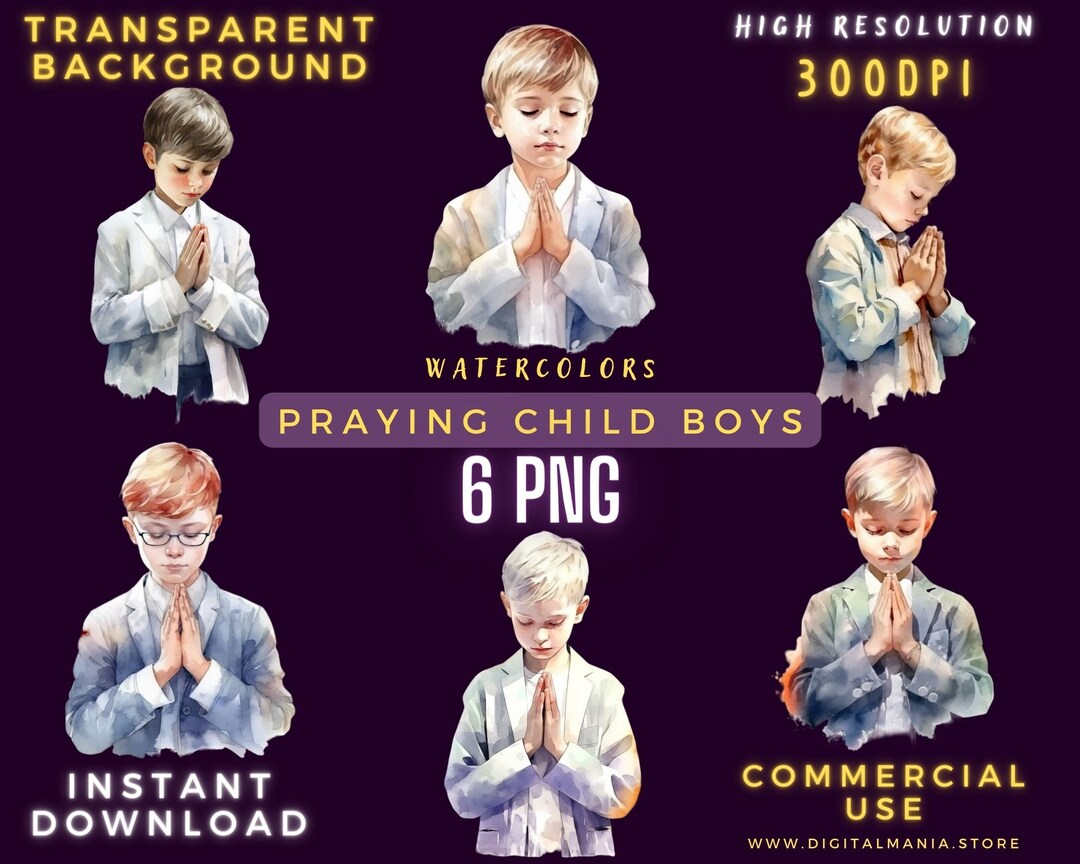 Praying Child Boys Collection - Transparent PNG - Praying Boys Clipart ...