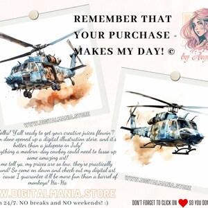 Air Force Helicopter Clipart - Watercolor Helicopter Art - Air Force ...