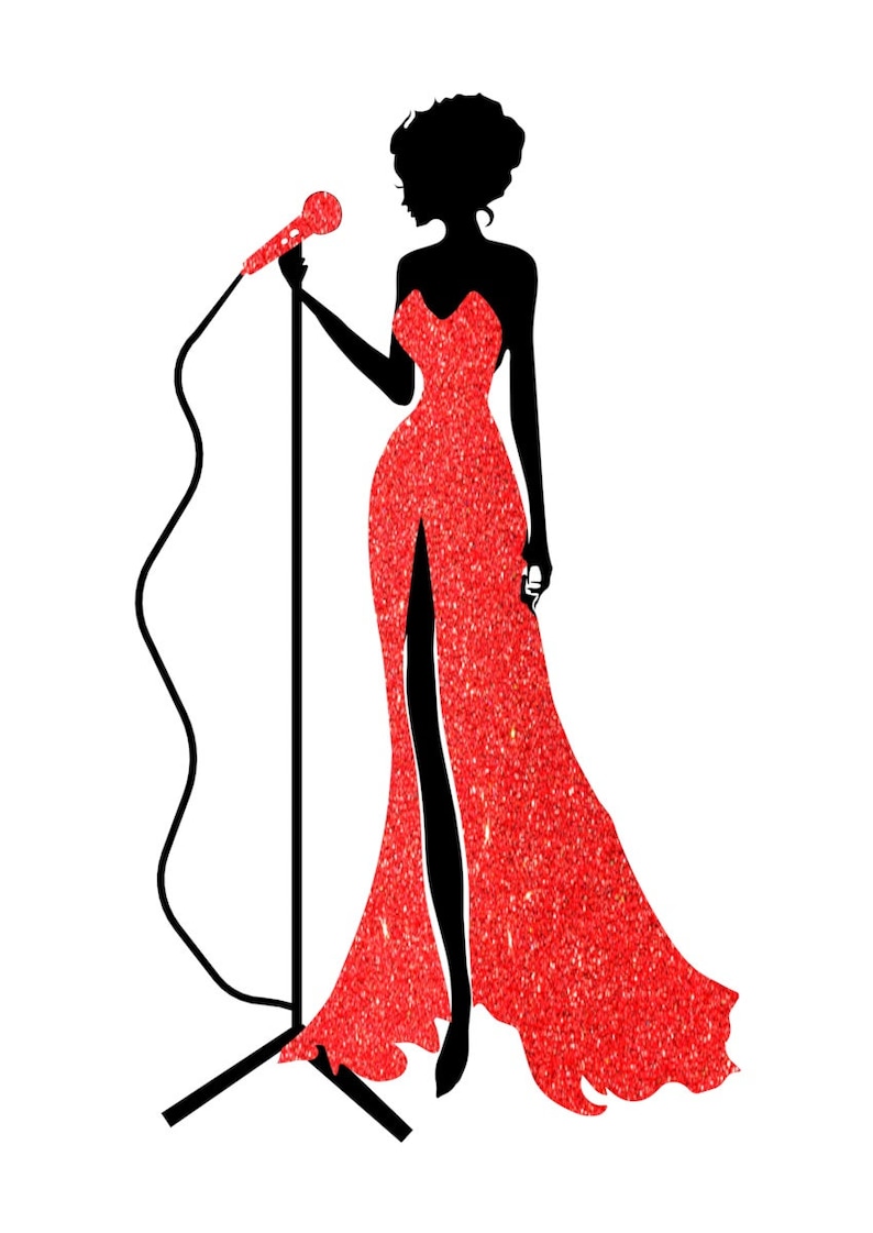 SVG Girl Singer With Microphone Cake Topper Women Cake Topper AI Cake ...