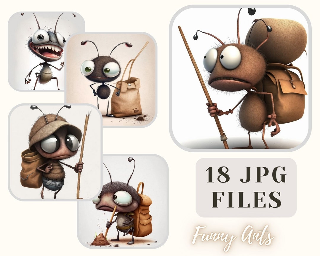 Funny Ants Bundle 18 JPG Files Ants Illustration Ants Digital Dowloand ...