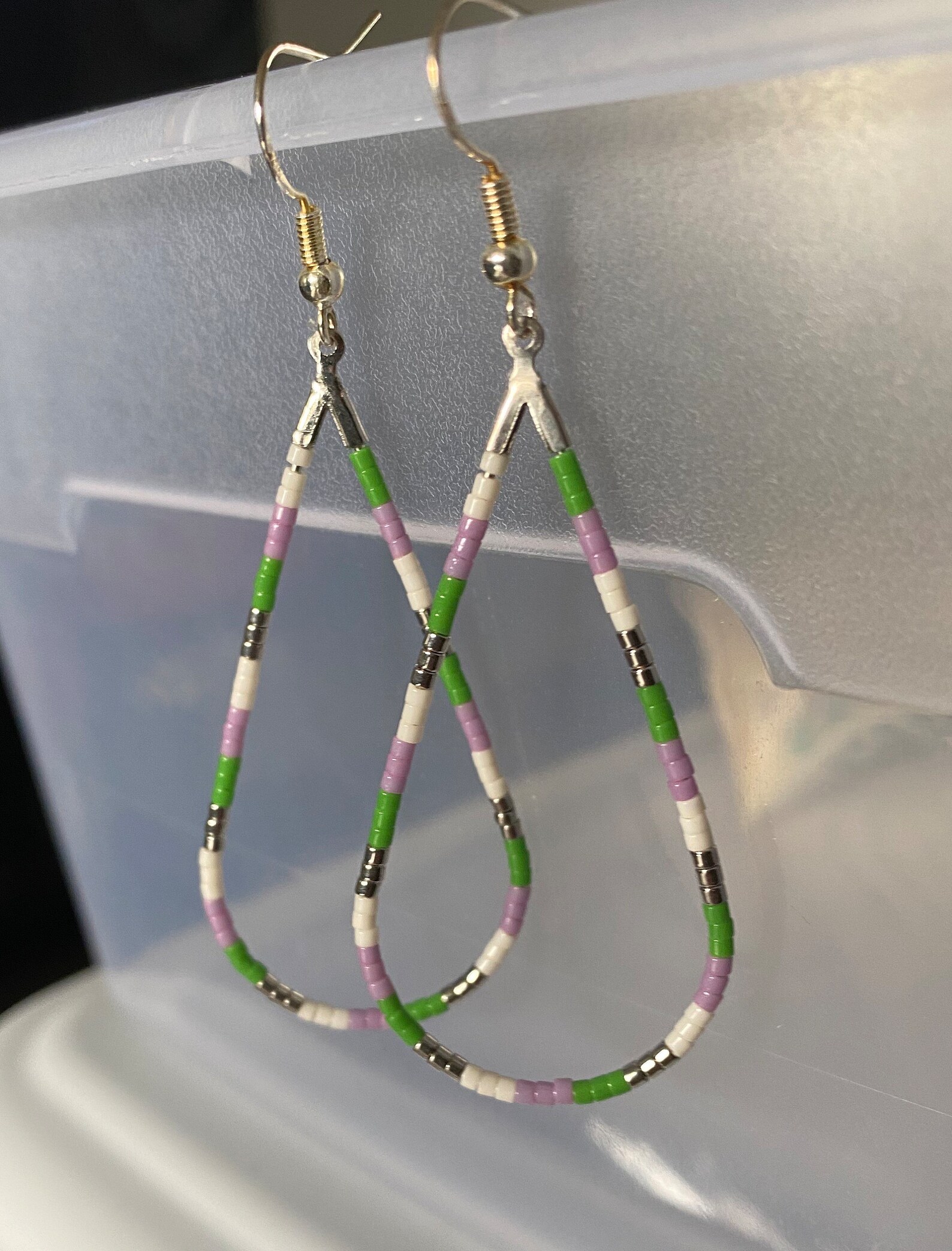 Seed Bead Tear Drop Earrings - Etsy