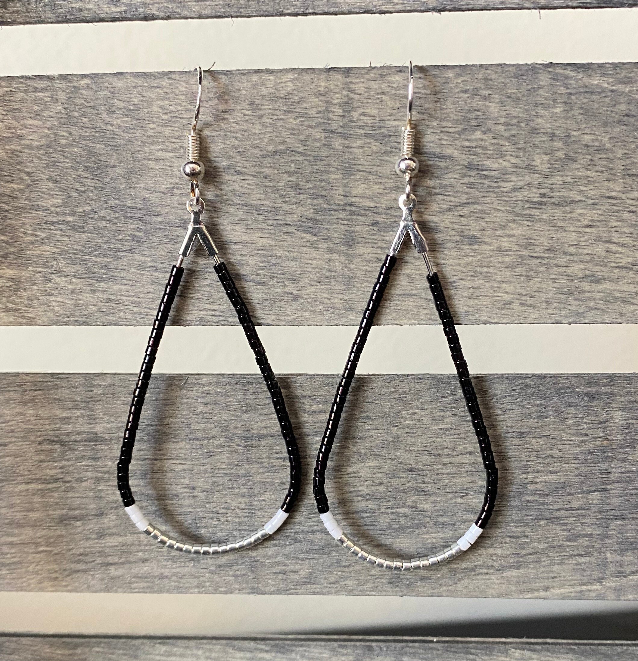 Seed Bead Tear Drop Earrings - Etsy