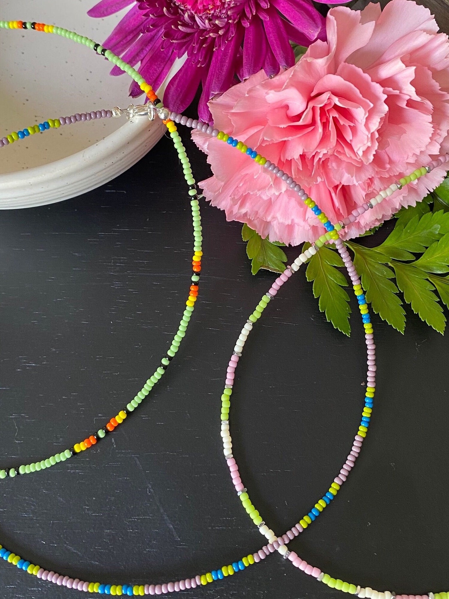Seed Bead Choker Style Necklaces, Simple Bead Necklace, Beaded Jewelry ...