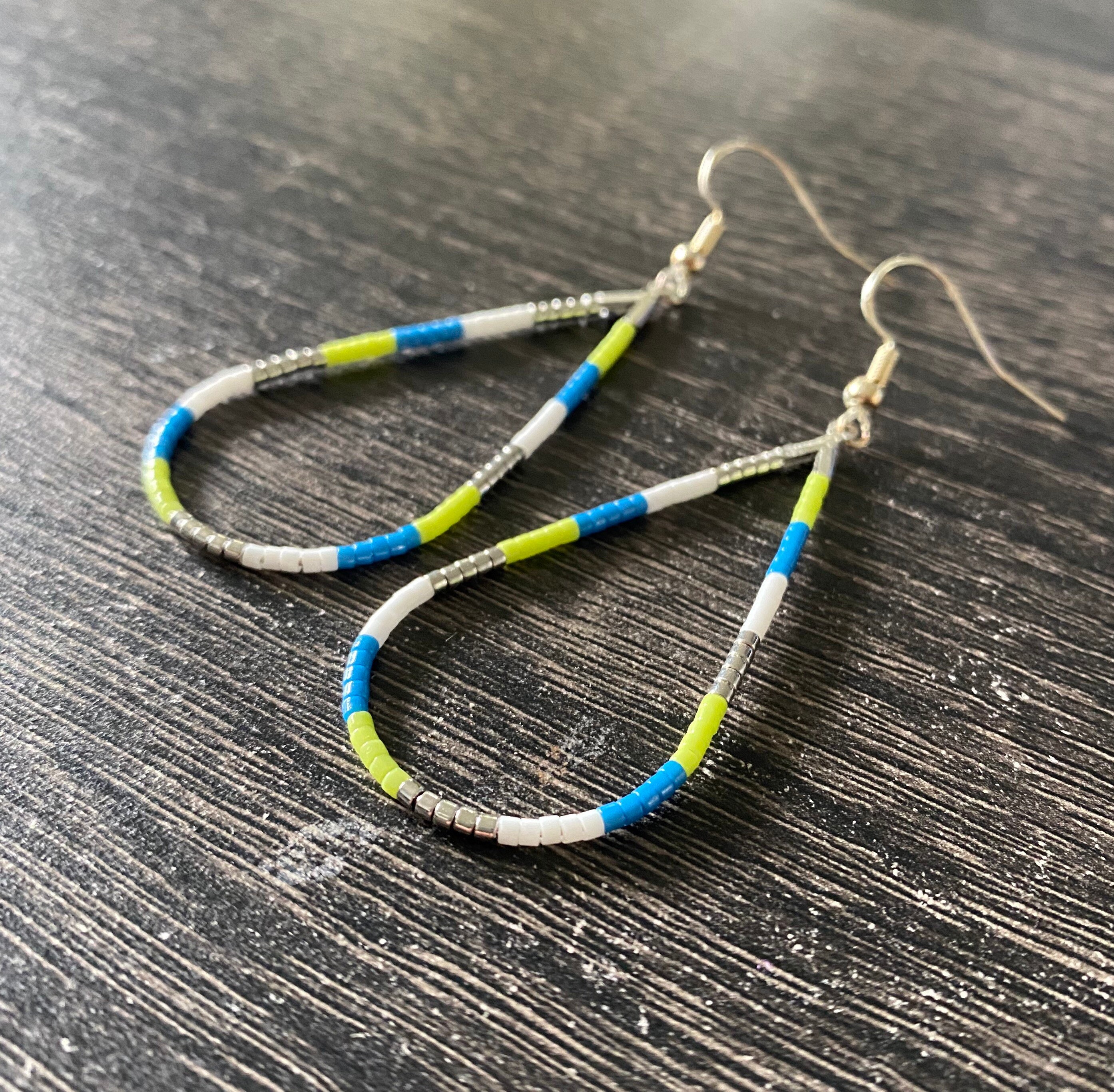 Seed Bead Tear Drop Earrings - Etsy