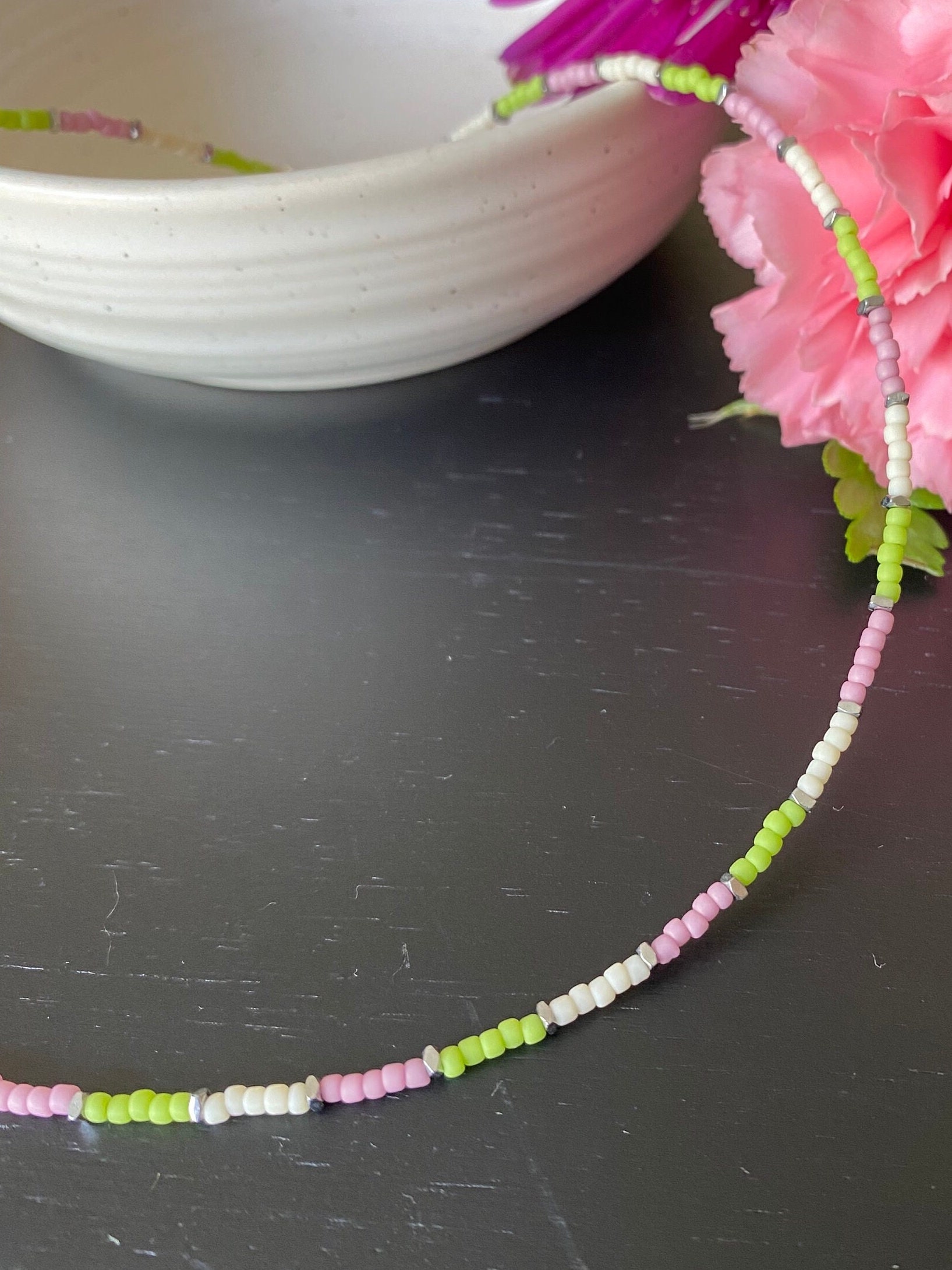 Seed Bead Choker Style Necklaces, Simple Bead Necklace, Beaded Jewelry ...
