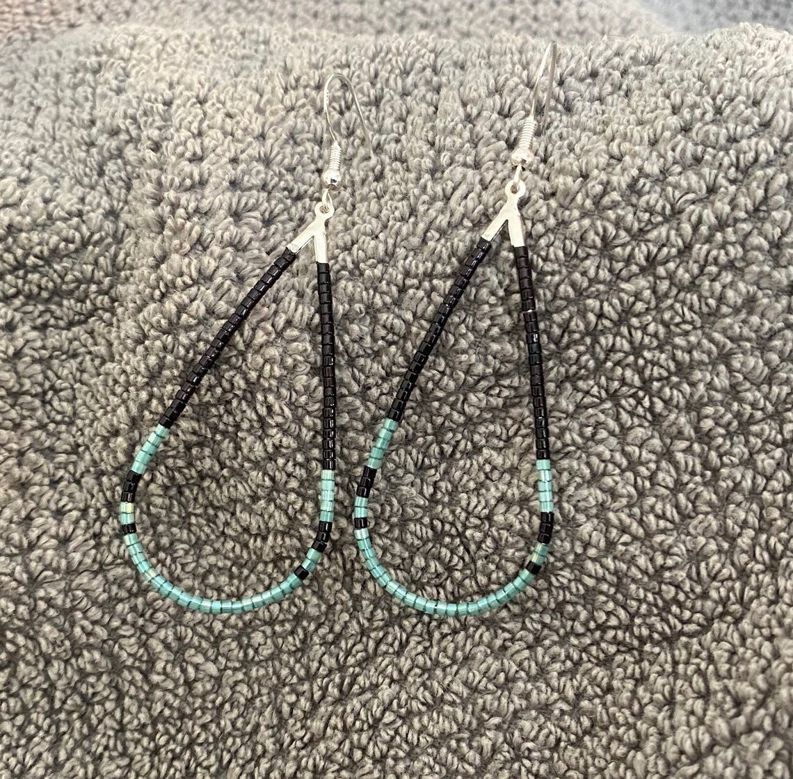 Seed Bead Tear Drop Earrings - Etsy
