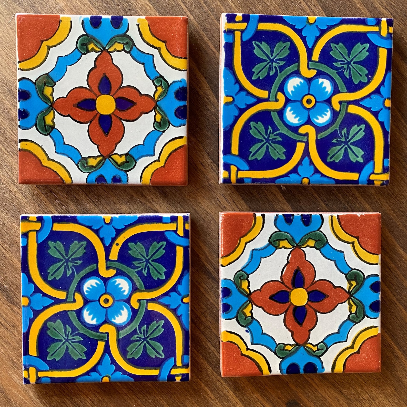 Mexico Tile Coasters Hacienda Style Decor Talavera Tile - Etsy