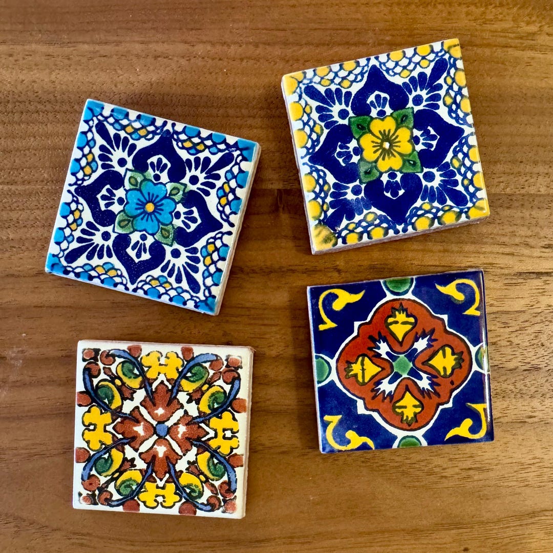 Mexican Talavera Tile Magnets: Spanish Style Home Decor - Etsy