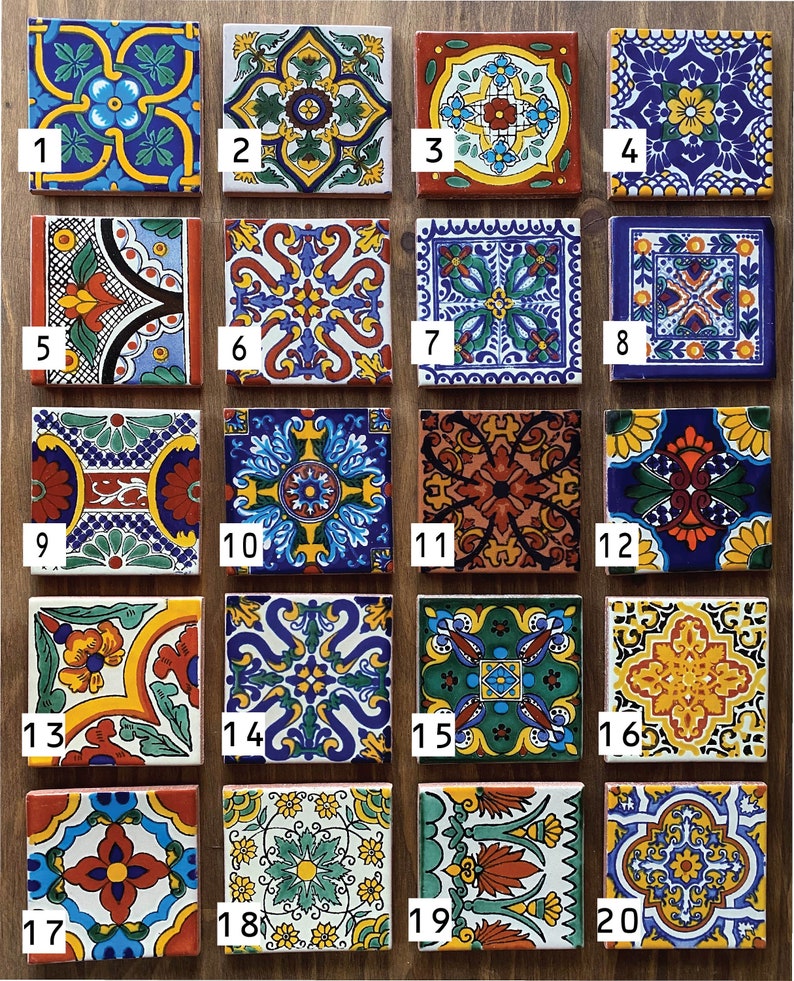 Mexico Tile Coasters Hacienda Style Decor Talavera Tile - Etsy