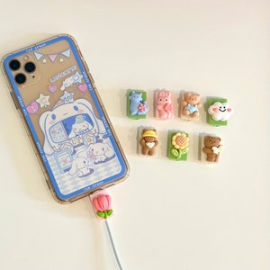Cute Colourful Cartoon Charging Cable Protector | Cable Holder| Bear ...