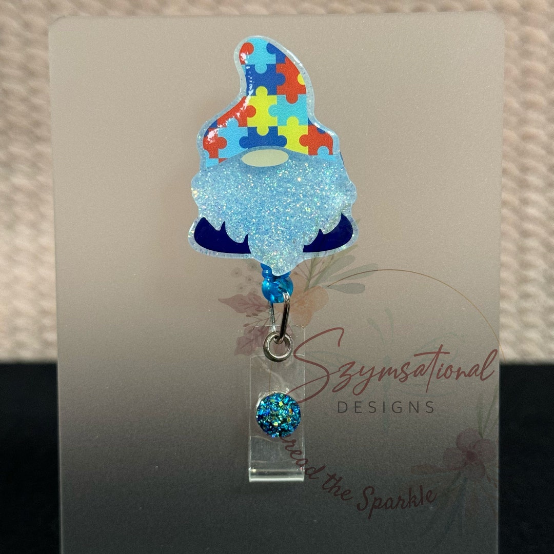 Autism Gnome Badge Reel - Etsy