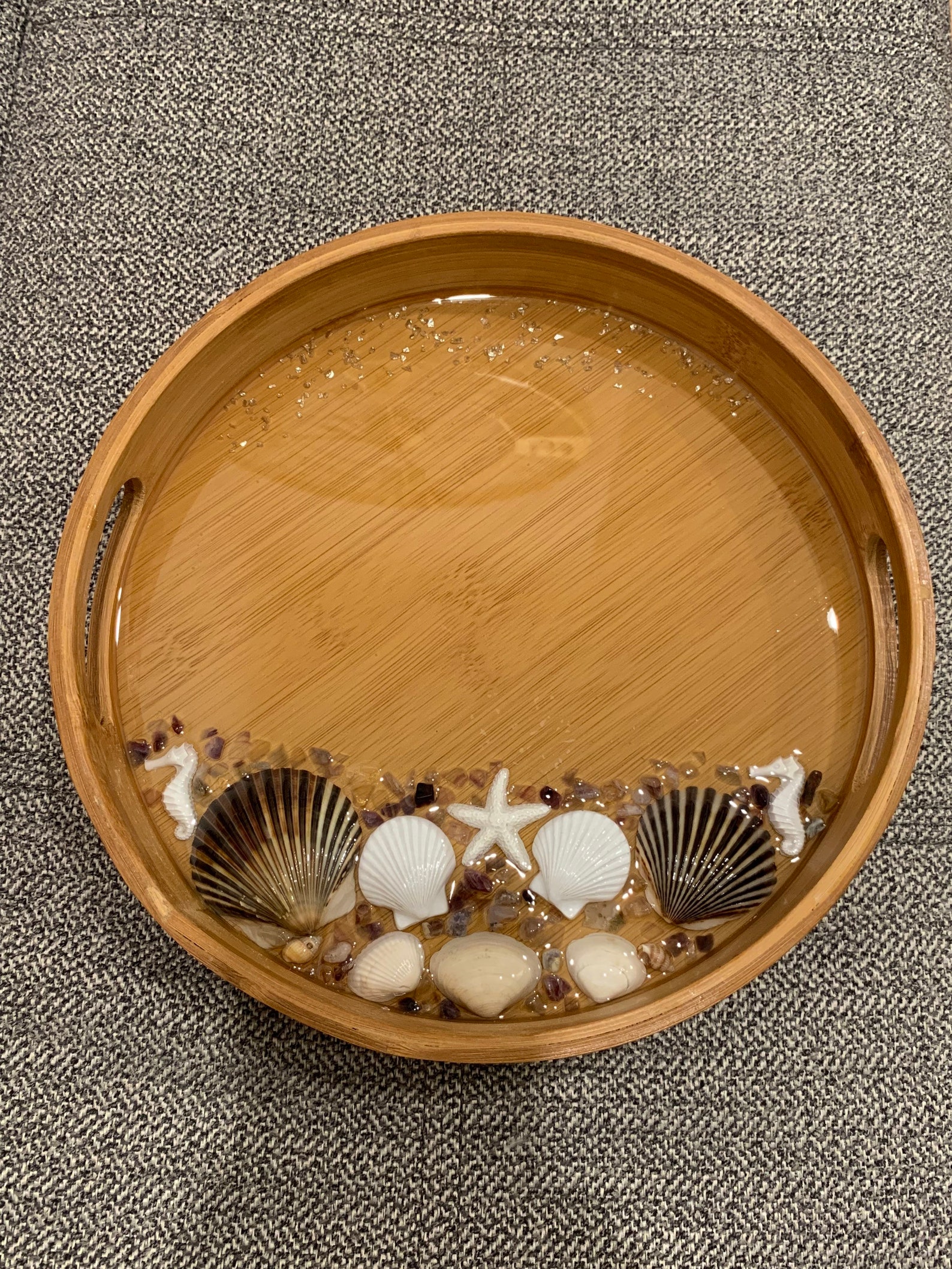 Beautiful Beach Tray, Resin Tray, Seashell Tray - Etsy
