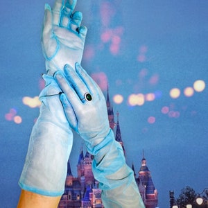 Blue Fashion Gloves Light Blue Opera Gloves Sheer Blue - Etsy