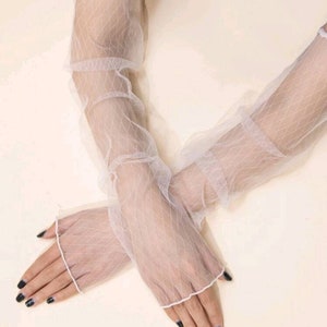 Diamond Pattern White Mesh Sleeves Uv Protection Sleeves - Etsy