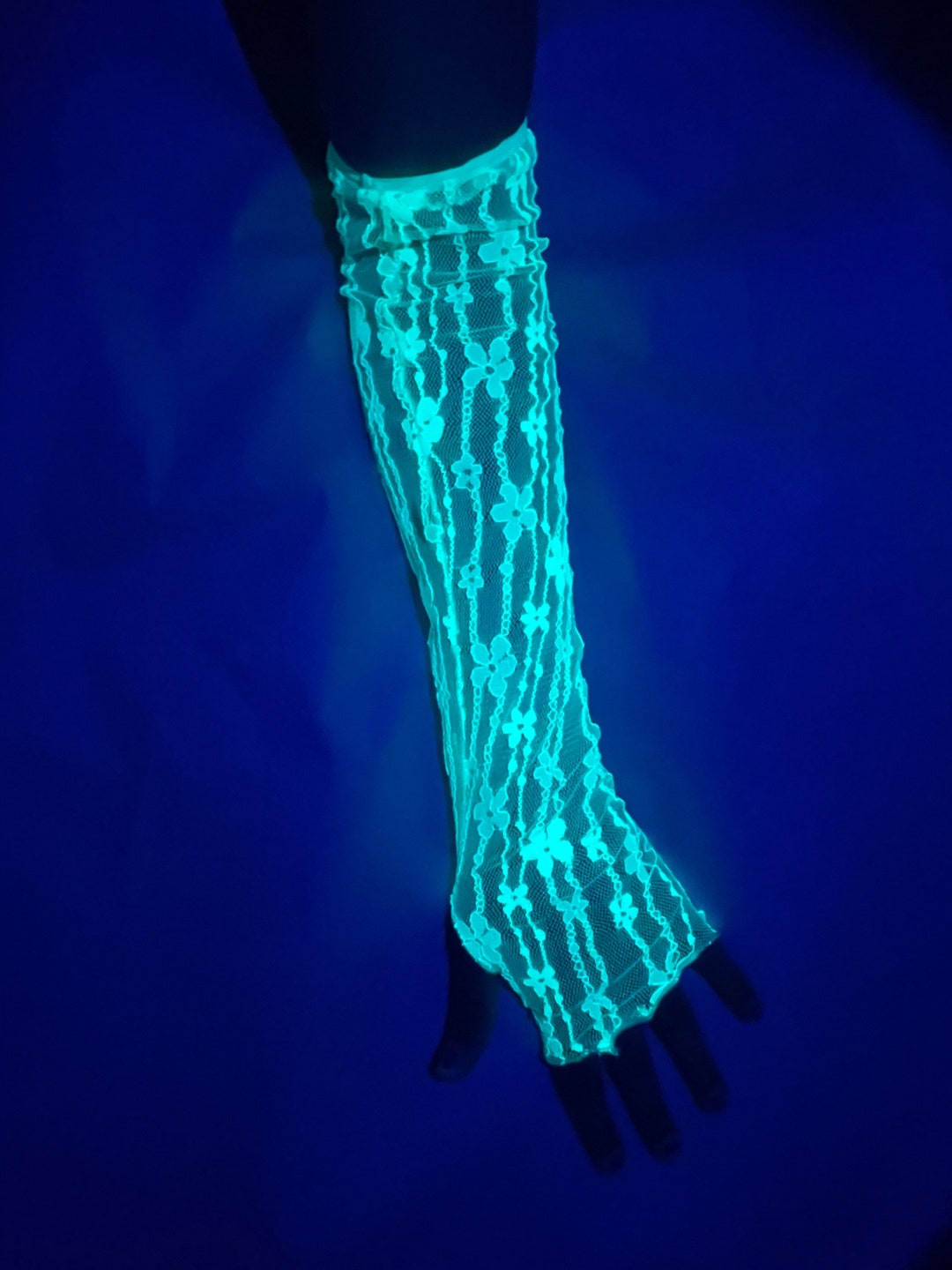 UV Reactive Arm Sleeves Neon Flower Pattern Arm Sleeves - Etsy