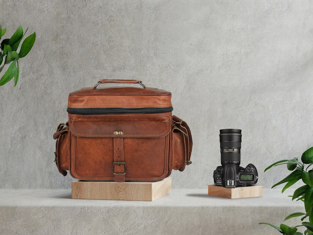 Personalized Leather Camera Bag: Vintage DSLR Crossbody Bag - Etsy