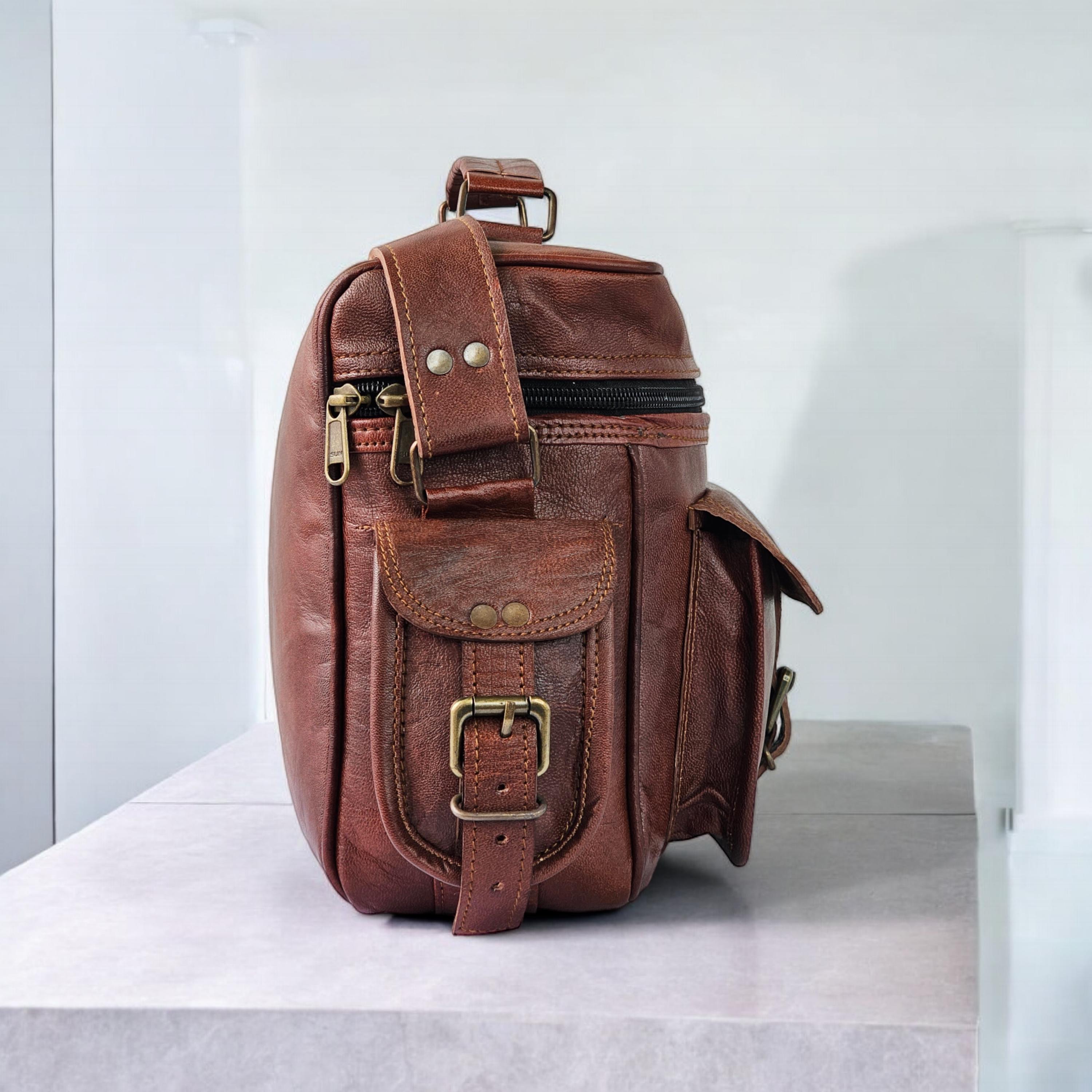 Personalized Full-grain Leather Camera Bag: DSLR Crossbody Satchel - Etsy