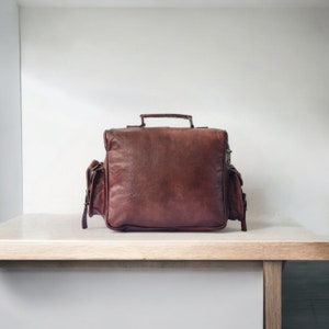 Personalized Leather Camera Bag - DSLR Satchel Bag - Nikon, Canon, Sony ...
