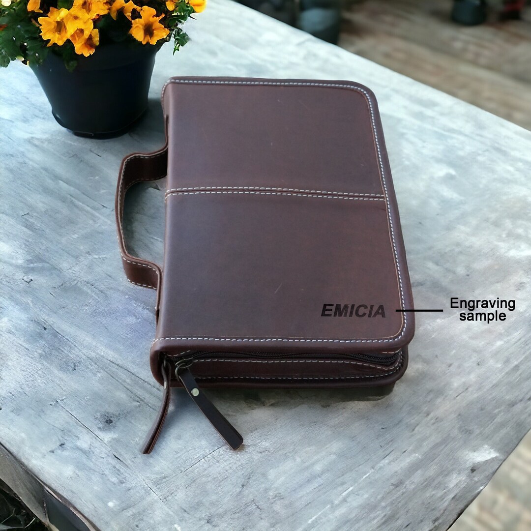 Personalized Buffalo Leather Bible Cover: Zippered Custom Bible Case - Etsy