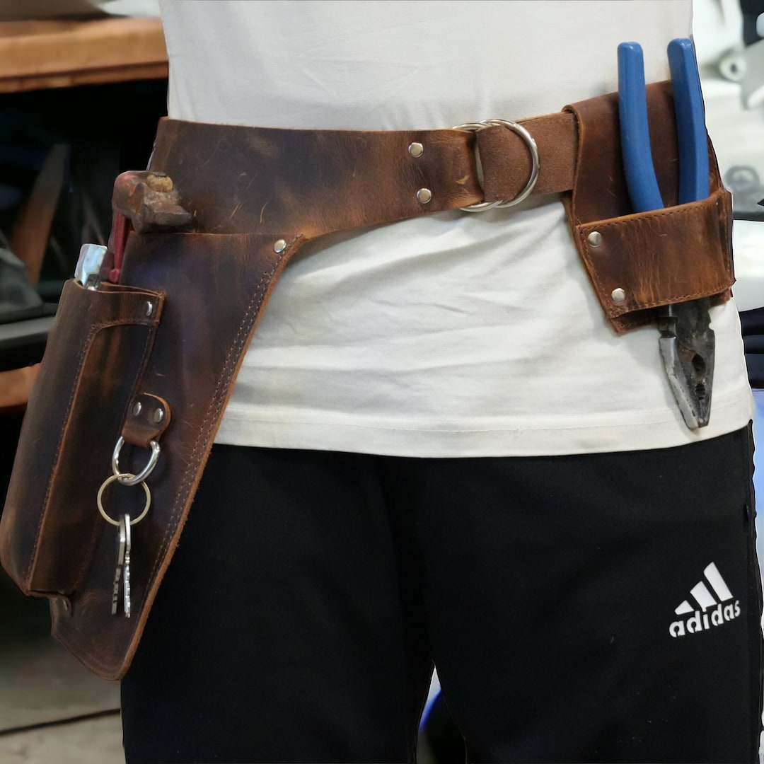 Personalized Leather Tool Belt, Top Grain, Adjustable Utility Belt - Etsy