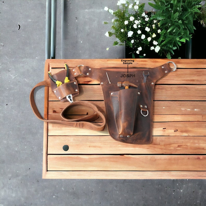 Personalized Leather Tool Belt, Top Grain, Adjustable Utility Belt - Etsy