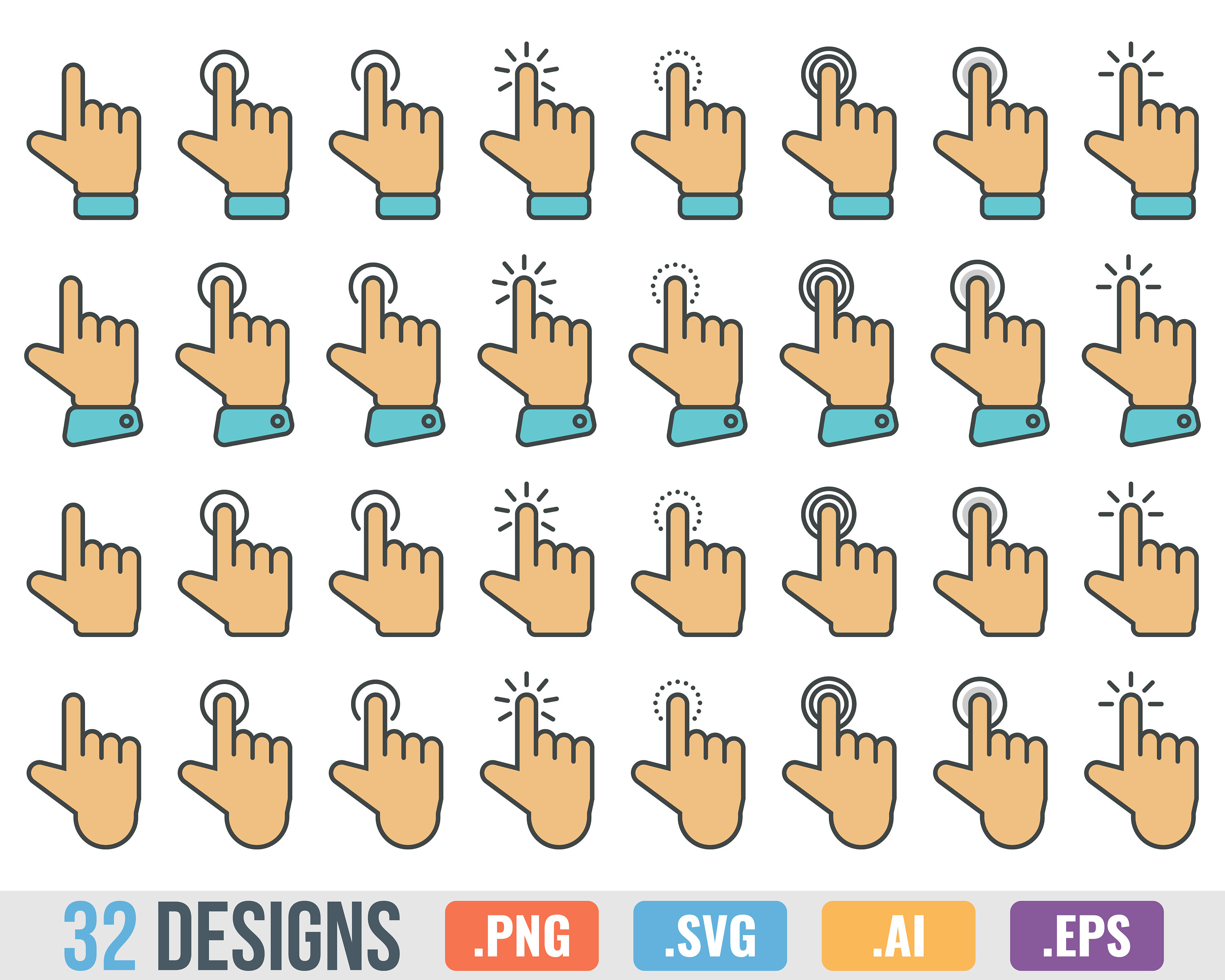 Mouse Pointer Hand Vector Clipart