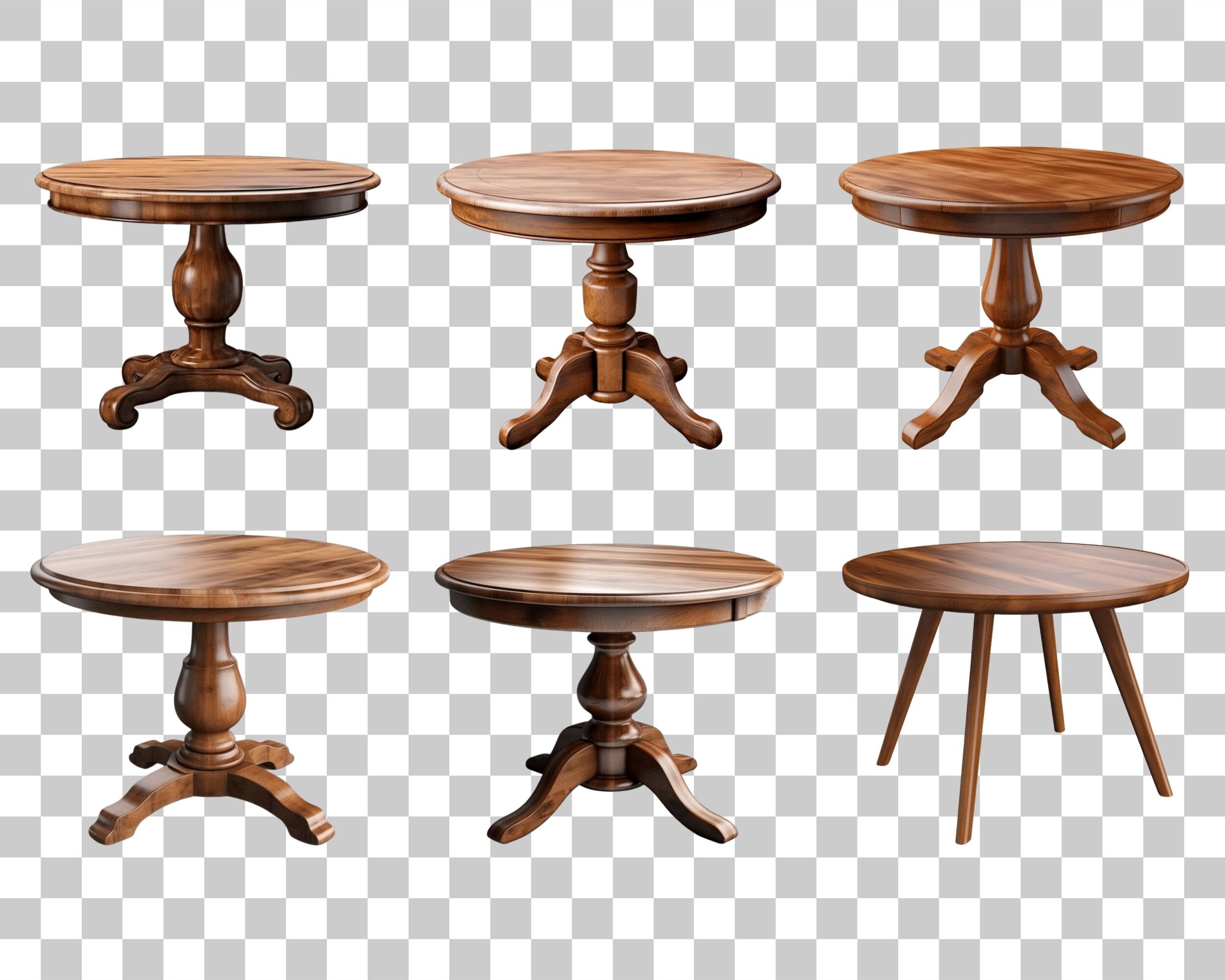 Round Wooden Vintage Table Clipart – Clip Art Commercial Use, PNG ...