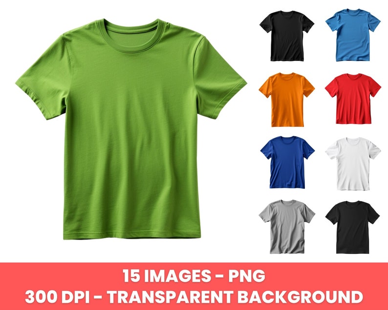 T-shirt Mockup Clipart – Clip Art Commercial Use, PNG Images, Digital ...