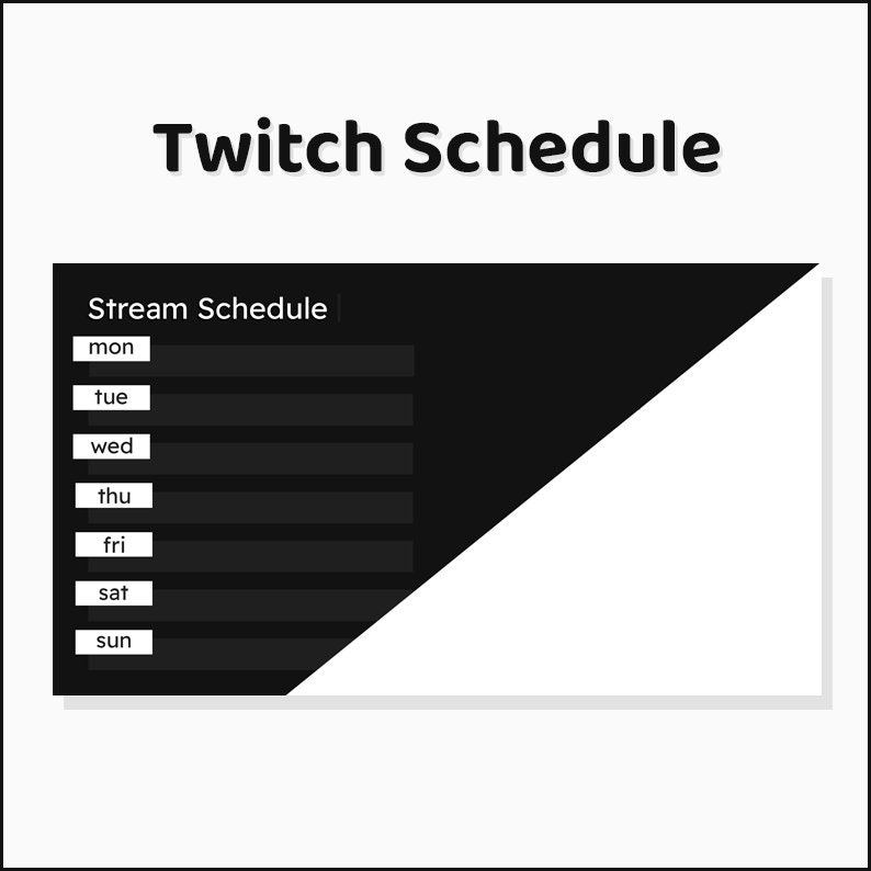 Twitch Schedule Template Streamer Graphics Vtuber Graphics | Etsy Australia