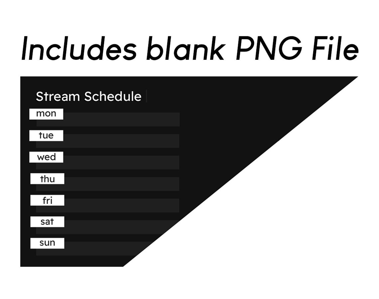 Twitch Schedule Template | Streamer Graphics | Vtuber Graphics | Black ...