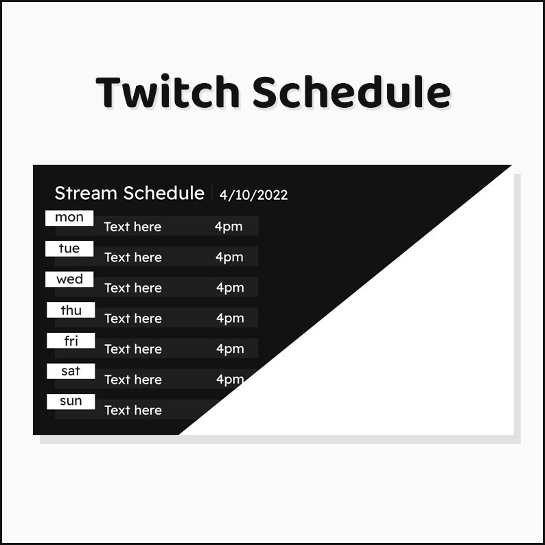Twitch Schedule Template Streamer Graphics Vtuber Graphics | Etsy Canada
