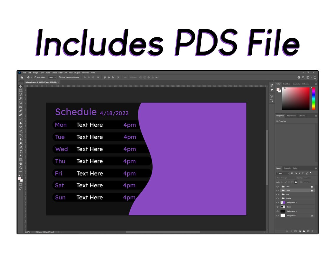 Twitch Schedule Template | Streamer Graphics | Vtuber Graphics | Purple ...