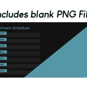 Twitch Schedule Template | Streamer Graphics | Vtuber Graphics | Teal ...