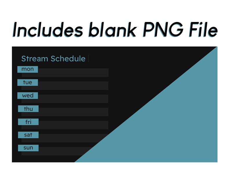 Twitch Schedule Template Streamer Graphics Vtuber Graphics Teal - Etsy